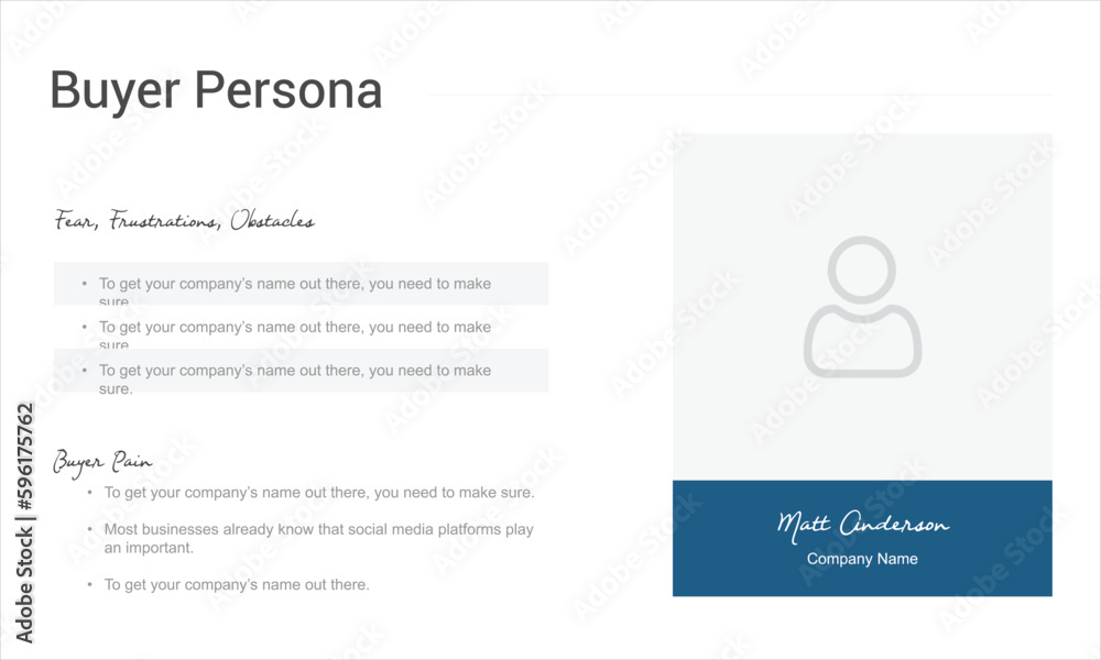 Grafika wektorowa Stock: User Persona Document Template Vector ... Grafika wektorowa Stock: User Persona Document Template Vector ...