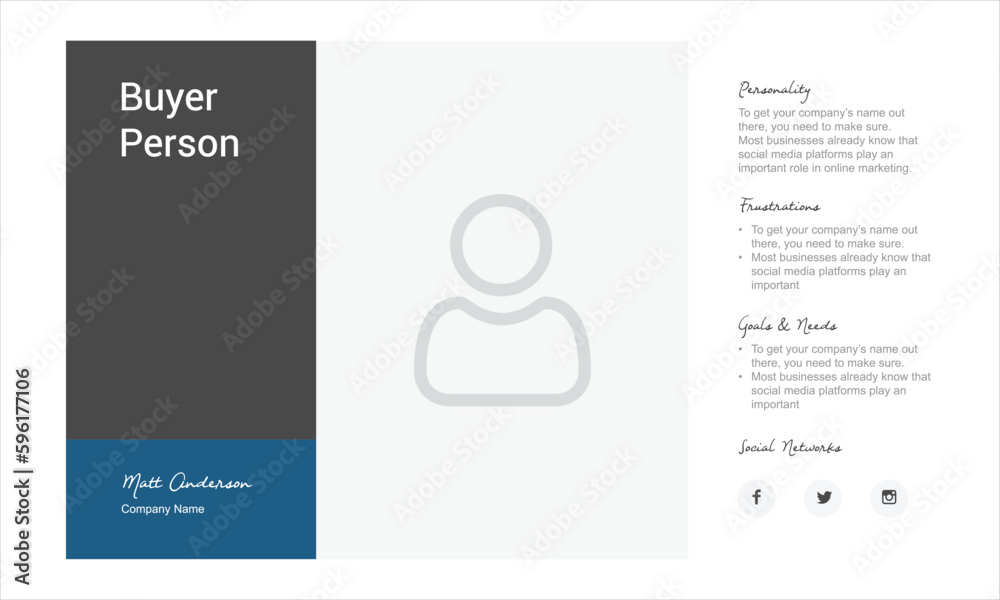 User Persona Document Template Vector Illustration. Examples of User ... User Persona Document Template Vector Illustration. Examples of User ...
