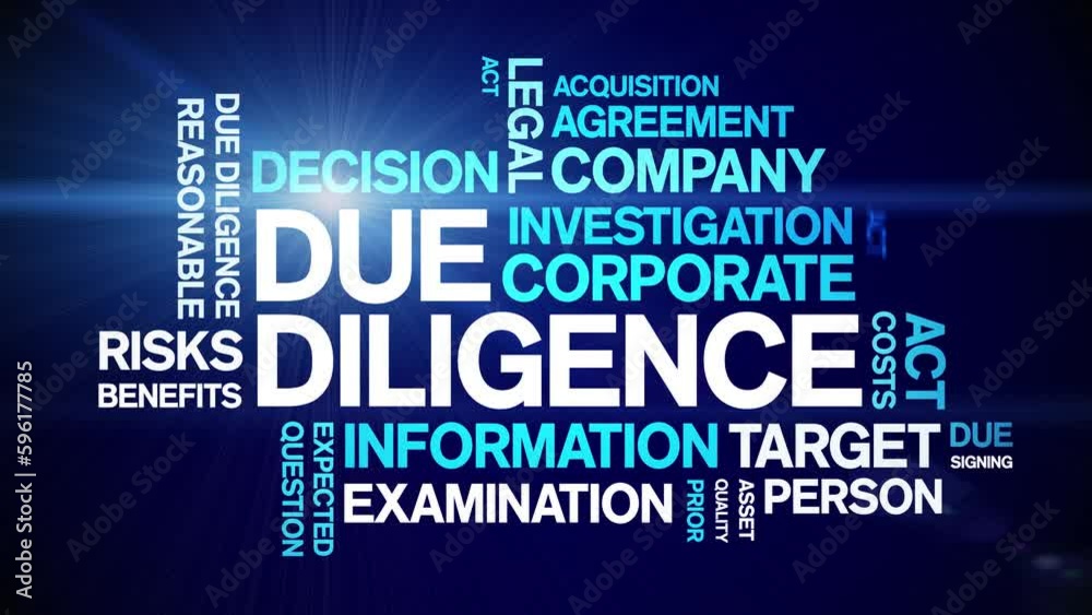 Due Diligence animated tag word cloud;text design animation kinetic ...