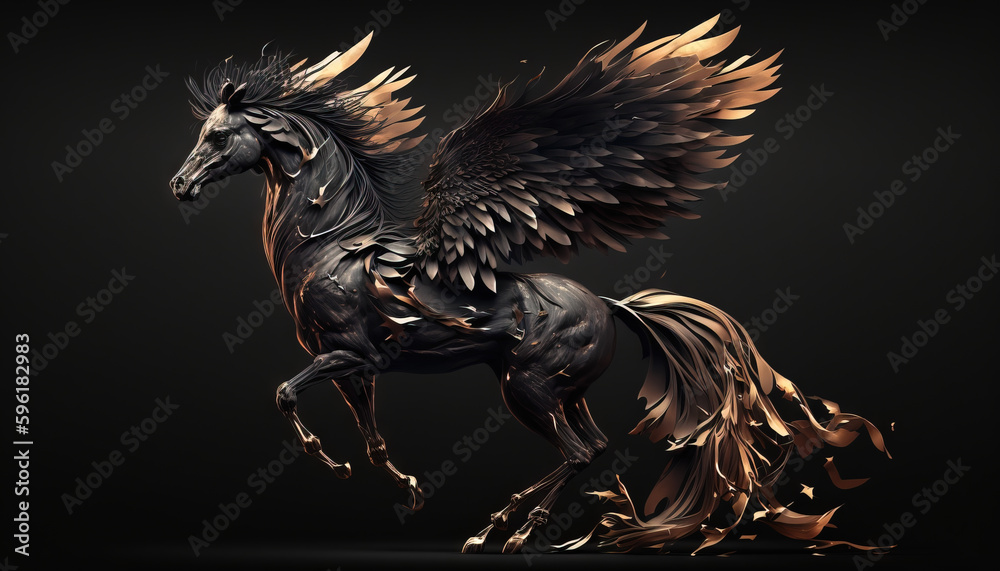 Black Pegasus Horse Wallpaper