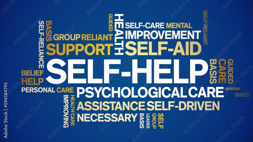 Self-Help animated tag word cloud;text design animation kinetic ...