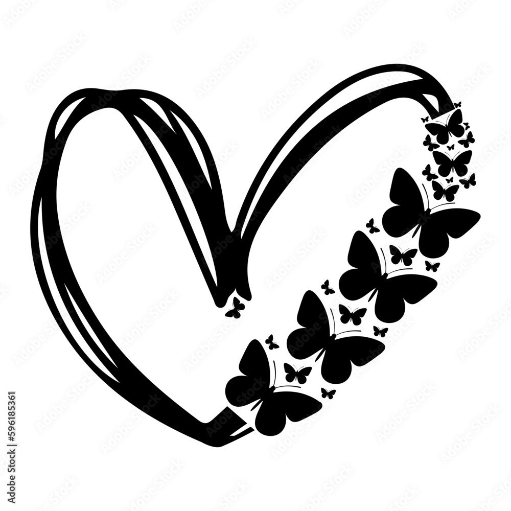 Butterfly vector lettering art design Stock Vector | Adobe Stock