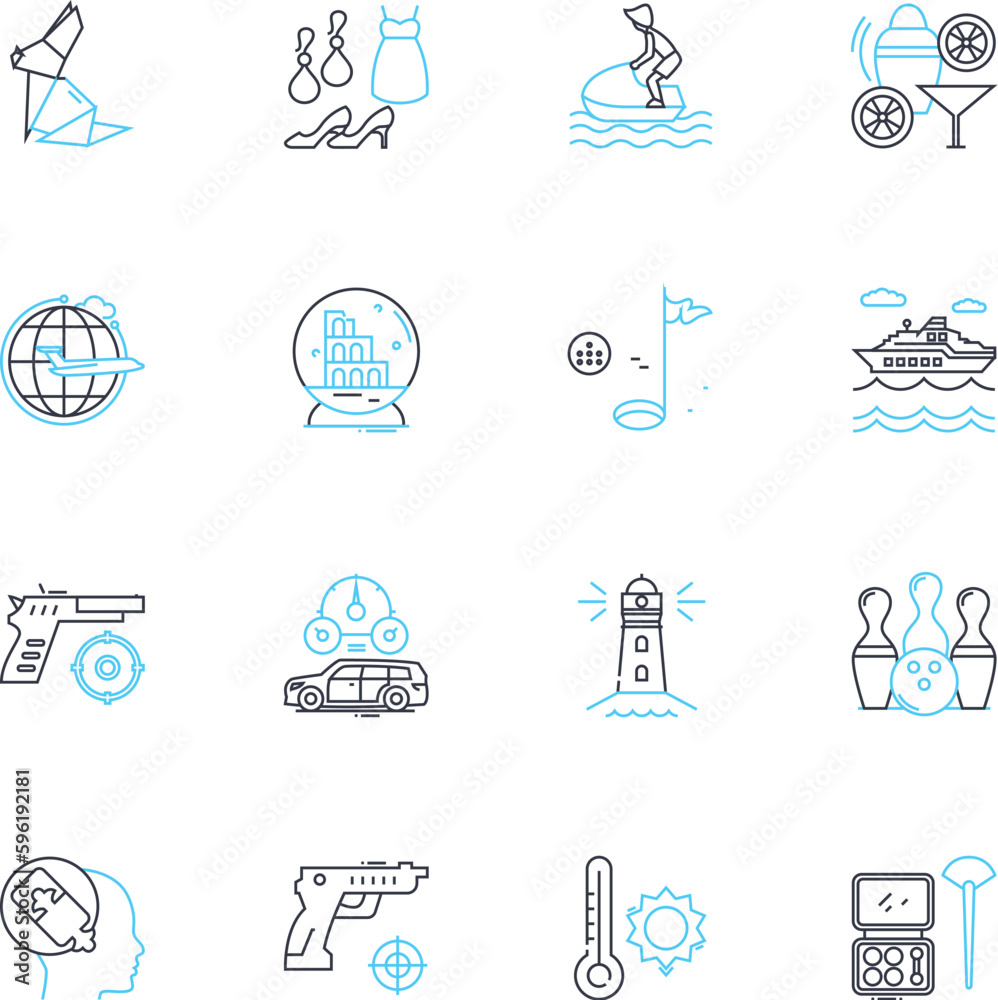 Family reunion linear icons set. Gathering, Reconnecting, Kinfolk ...