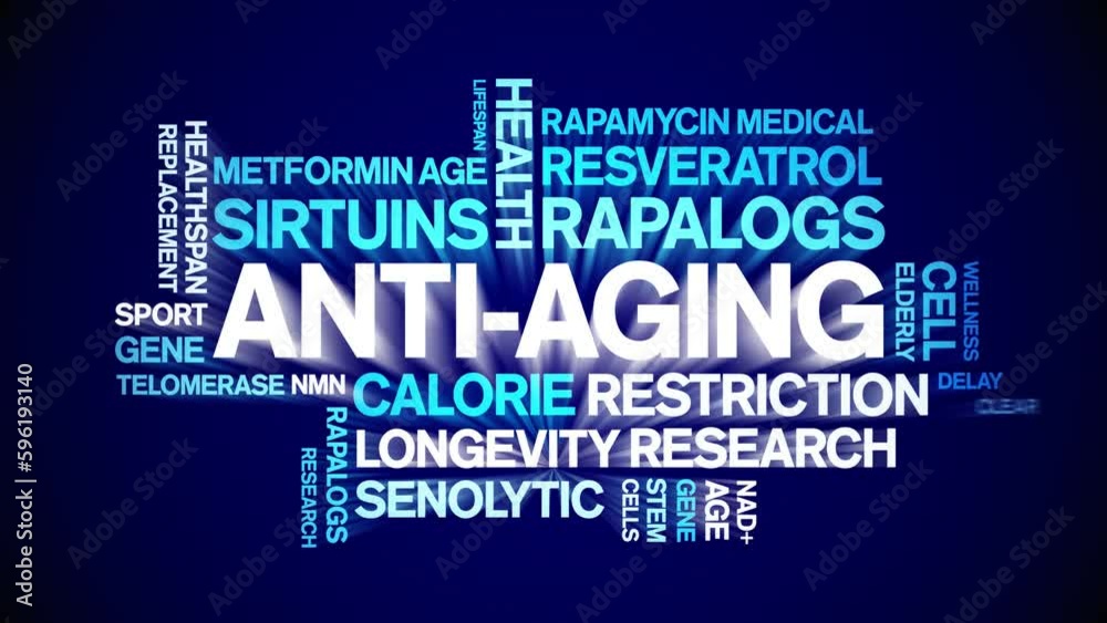Anti-aging animated tag word cloud;text design animation kinetic ...