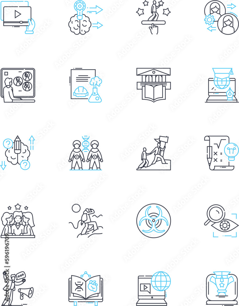 Time schedule linear icons set. Schedule, Timeframe, Rhythm, Routine ...