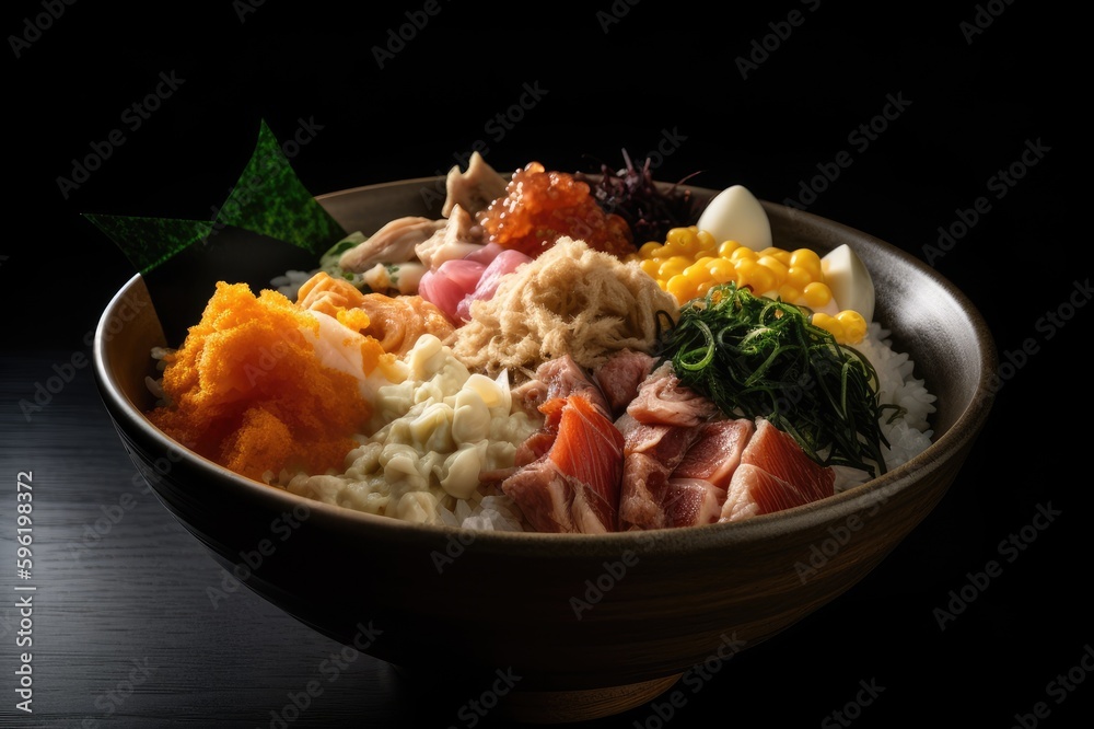 Chirashi Don Sushi Sashimi Rice Salmon Tuna Hamachi Snapper Mackeral ...