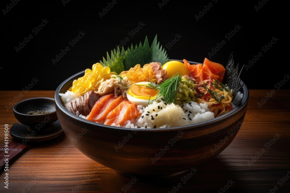 Chirashi Don Sushi Sashimi Rice Salmon Tuna Hamachi Snapper Mackeral ...