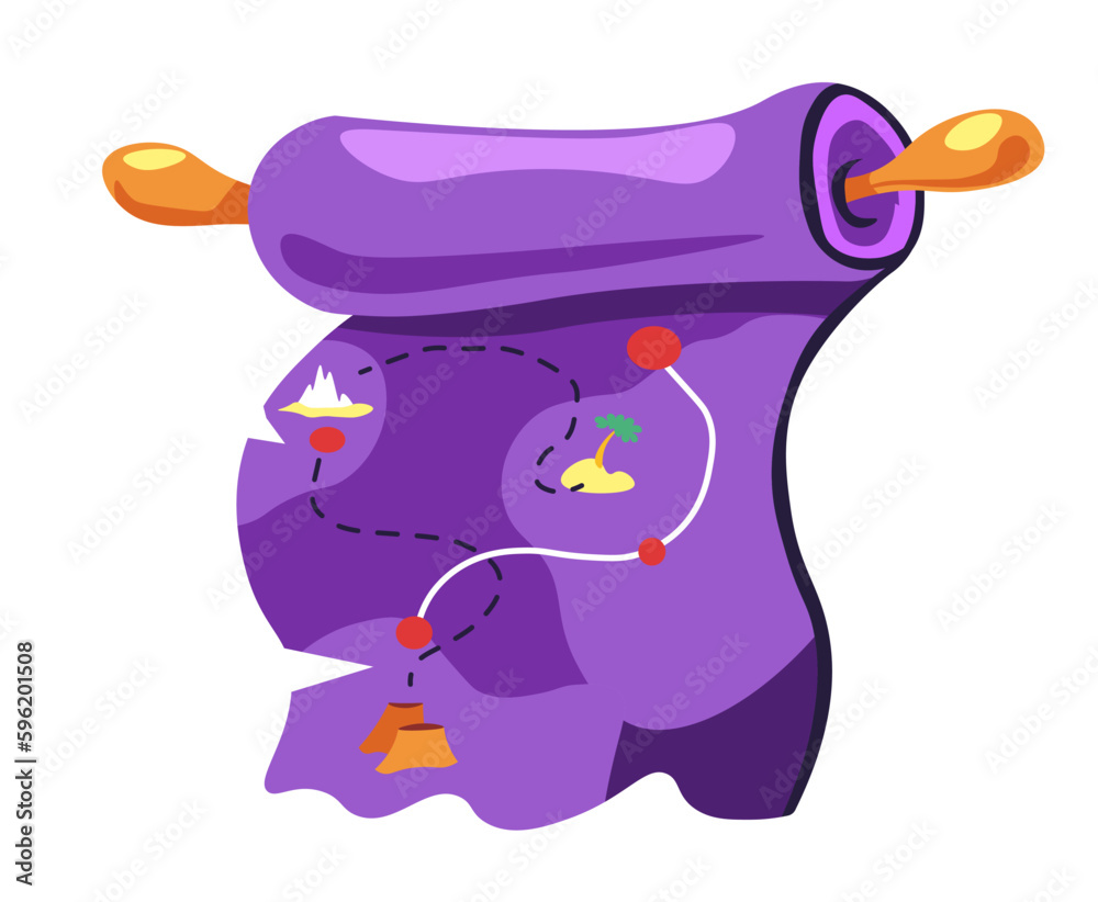 Pirates Treasure Hunt Map With Traces And Info Stock Vector Adobe Stock