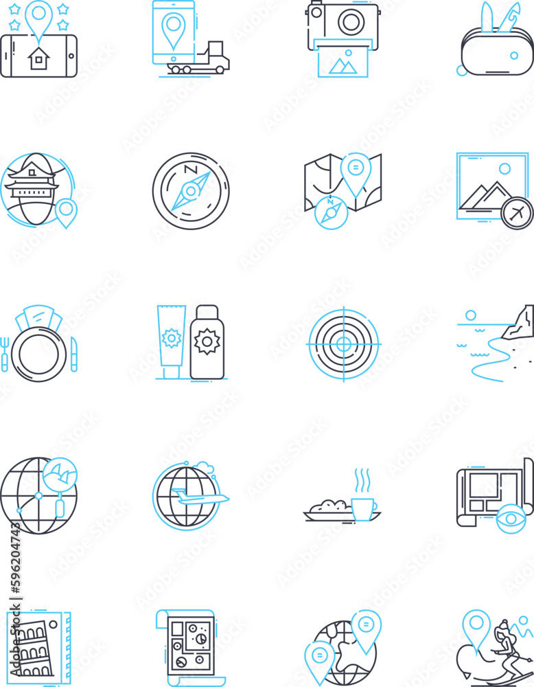 Metadata Linear Icons Set Structured Standards Quality Management Cataloging Organization