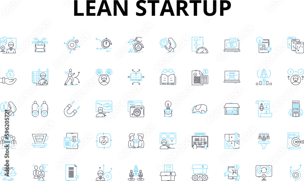 Lean startup linear icons set. Agility, Innovation, Validation ... Lean startup linear icons set. Agility, Innovation, Validation ...