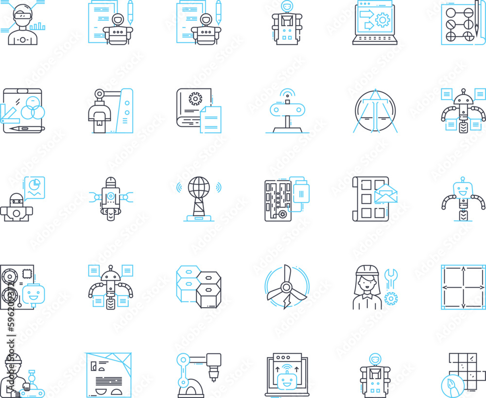 Fototapeta mapa świata dla dzieci mechanical modeling linear icons set ... Fototapeta mapa świata dla dzieci mechanical modeling linear icons set ...