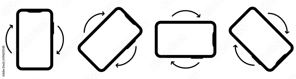 Rotate Mobile phone. Mobile screen rotation. Turn your device. Rotate ...