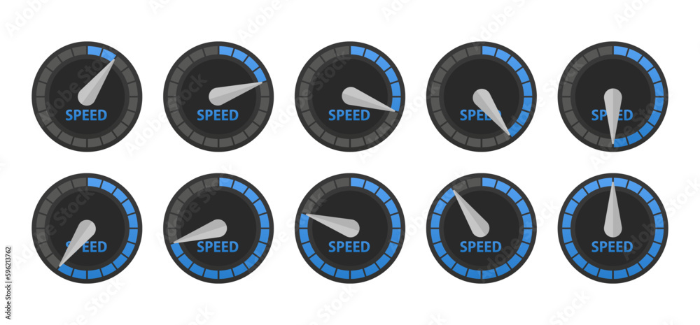 Vetor de Scale risk meter. indicators speedometer. Satisfaction sign ...