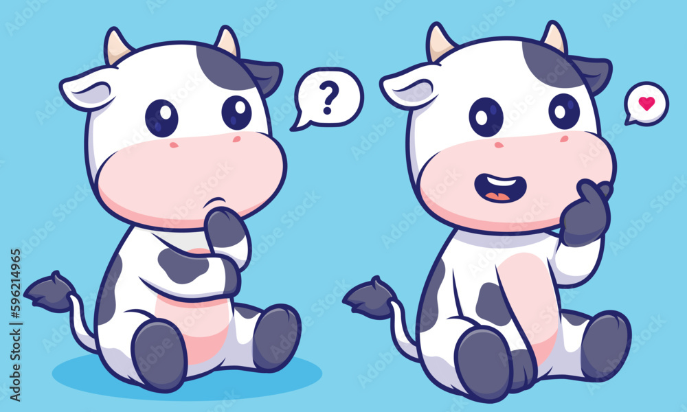 Cute cow bite grass cartoon vector icon illustration. animal nature ...