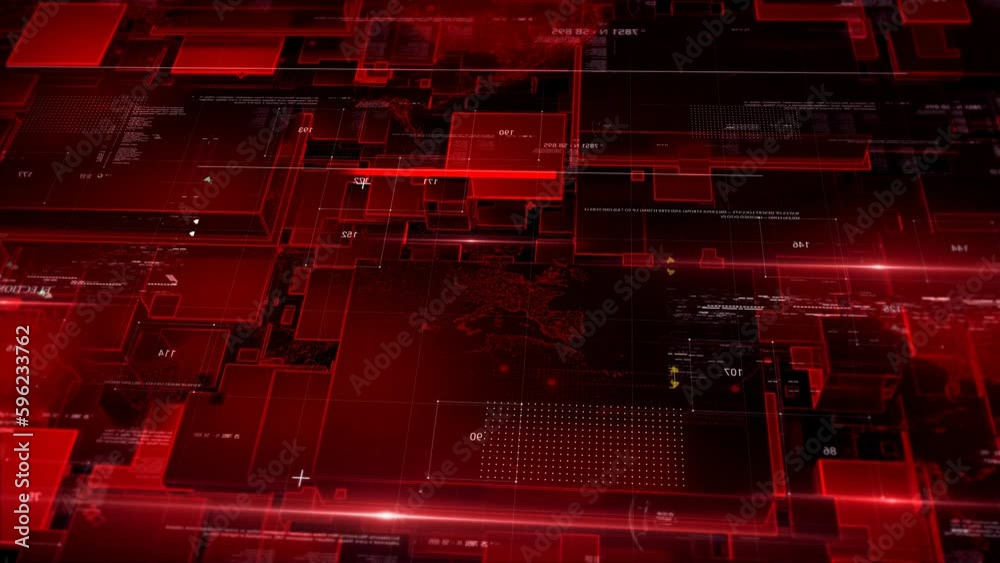 Red Abstract Tech Earth Globalization in 3d Motion Graphic. broadcast ...