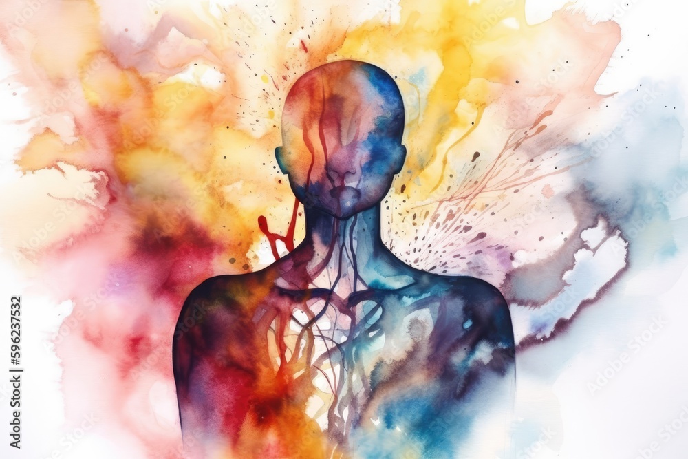 Bipolar Disorder and Mental Health Watercolor Painting , ai generated ...
