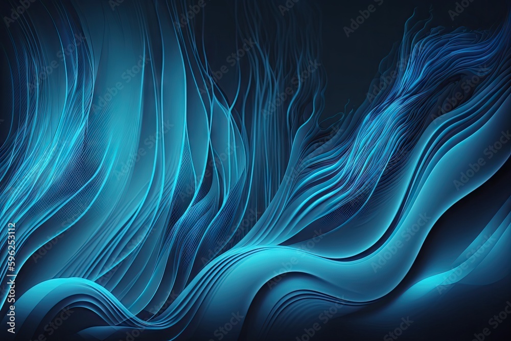 blue abstract liquid wave background with blurred lines and streaks ...