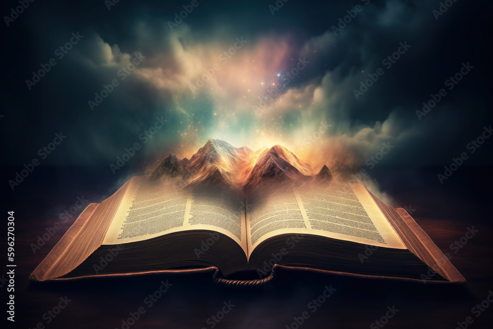 When the Bible is depicted in abstract art, it is often through the use ...