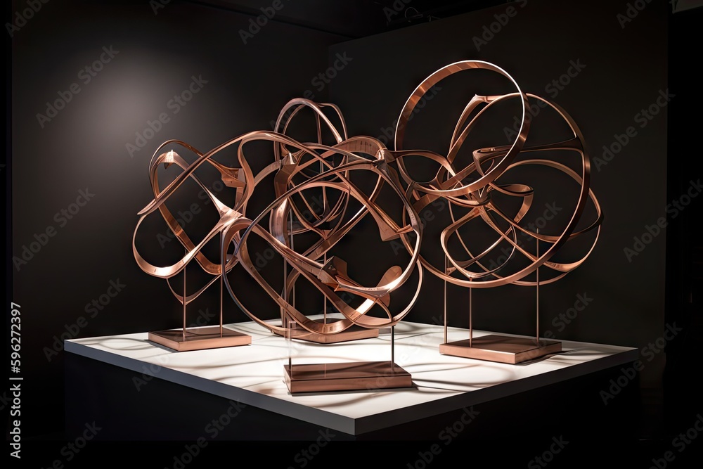kinetic and interactive sculpture of interlocking shapes, presented in ...