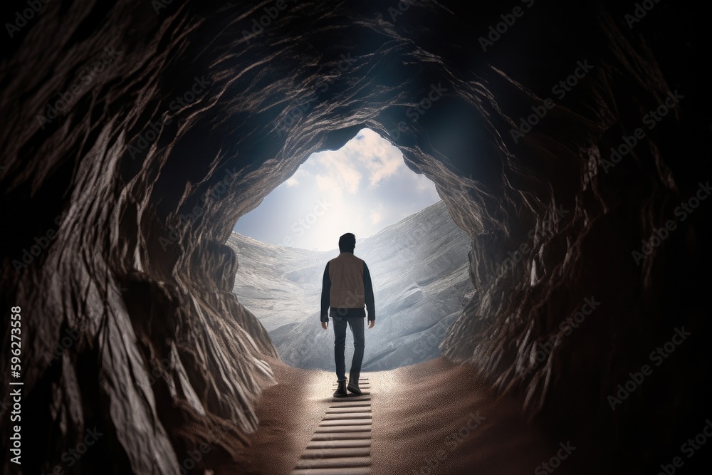 person, taking a journey to unknown and unexplored area, with new ...