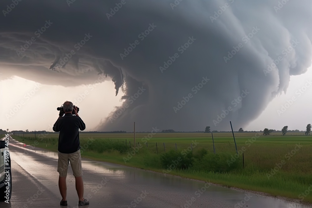 storm chaser shooting timelapse footage of hurricane and its ...
