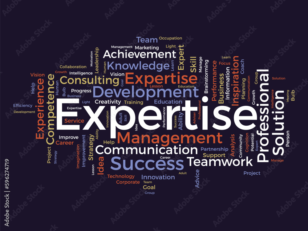 Word cloud background concept for Expertise. Business success ...