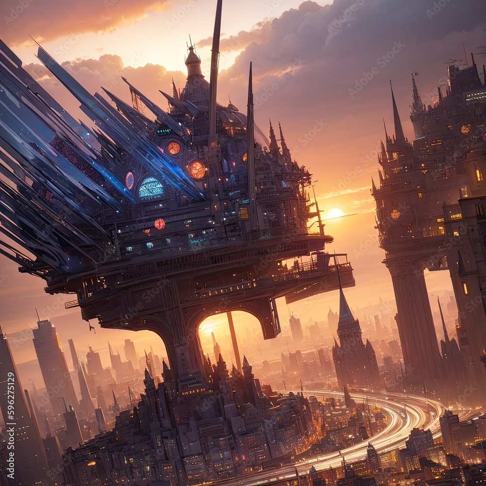 Sci-Fi Skyline: A Glimpse into a World of High-Tech Marvels Generative ...