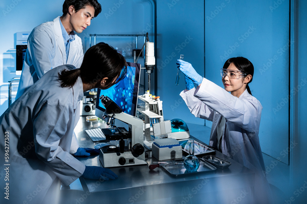 Professional health care researchers working in a medical science ...