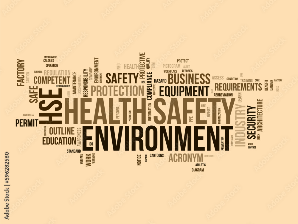 Word cloud background concept for Health Safety Environment (HSE ...