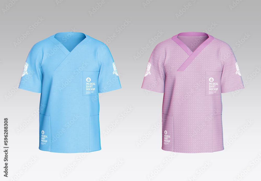 Unisex Medical Shirt Mockup Stock Template | Adobe Stock