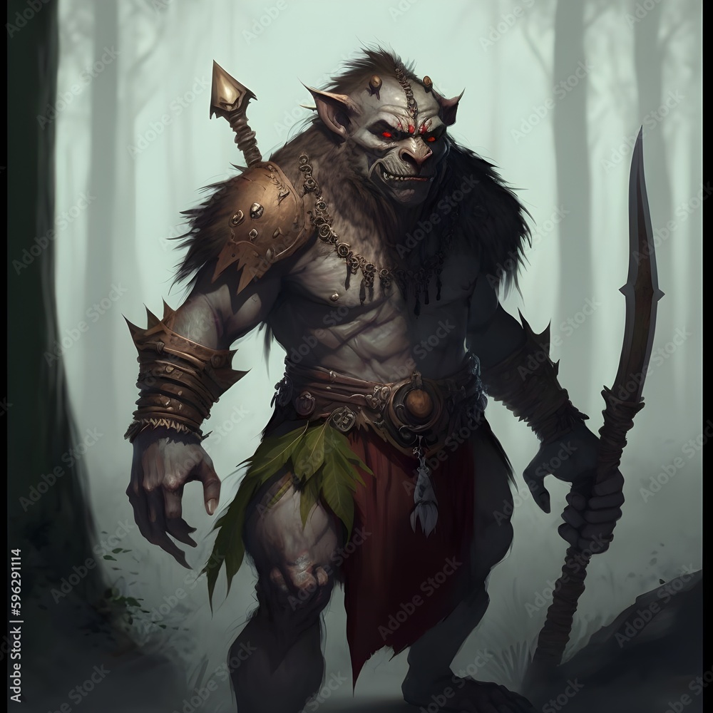 as a bugbear in a dark forest lanky monster lanky tall bugbear dark ...