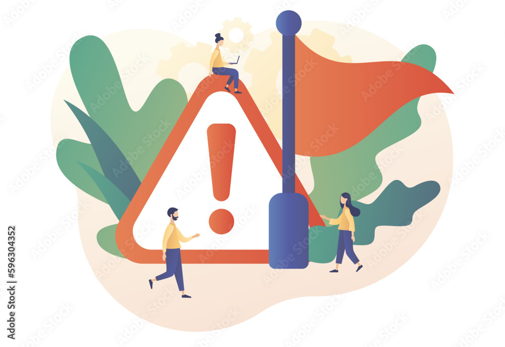 Red flag warning. Attention or alert for threat in partnership ...