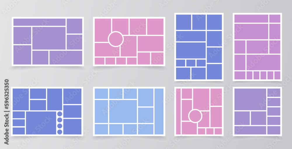 Moodboard layout. Collage templates. Mood board banner. Montage photo ...