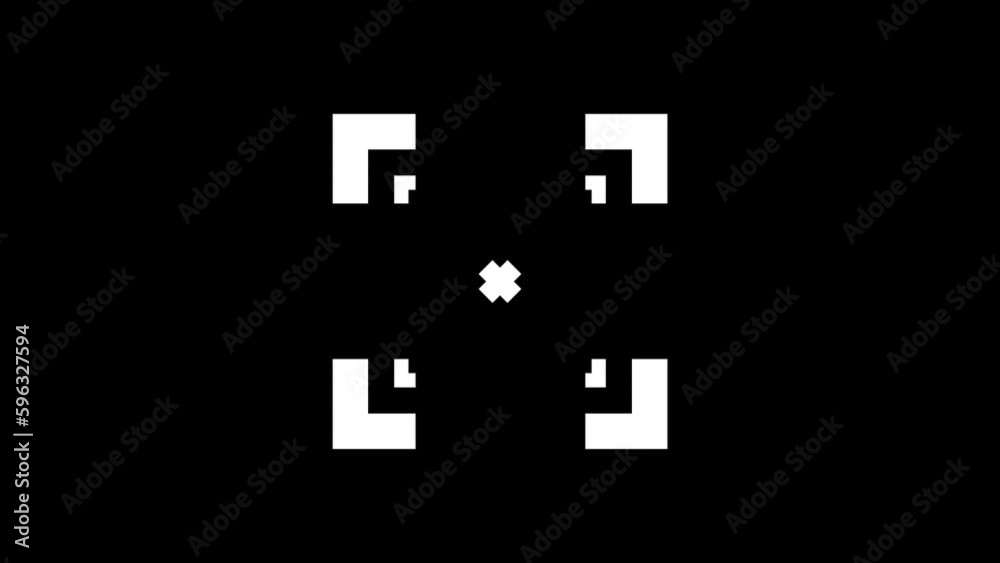 White HUD element User interface on isolated black background. Target ...