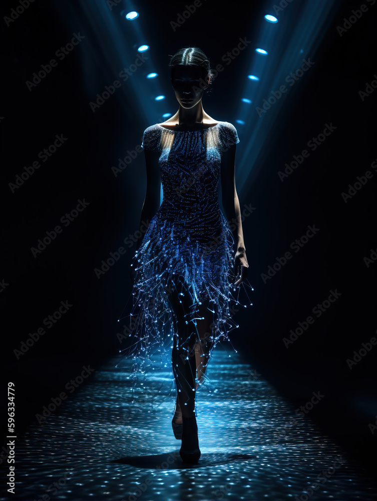 Sexy women wearing fluorescent clothing on stage,created with ...