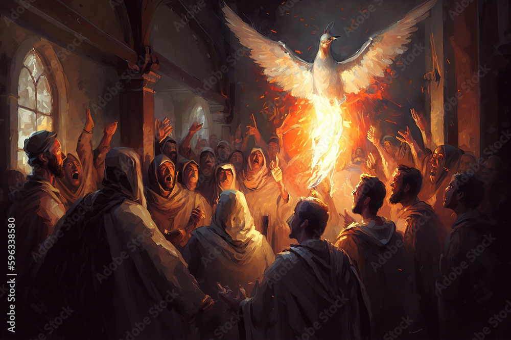 colorful-depiction-of-the-holy-spirit-descending-on-the-apostles-on