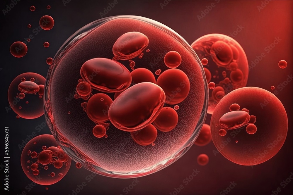 Red blood cells medical design. Abstract science background. Generative ...