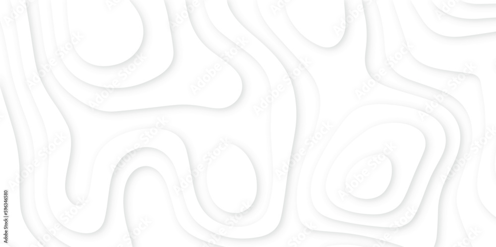 Abstract 3d wavy line paper cut white background .realistic papercut ...