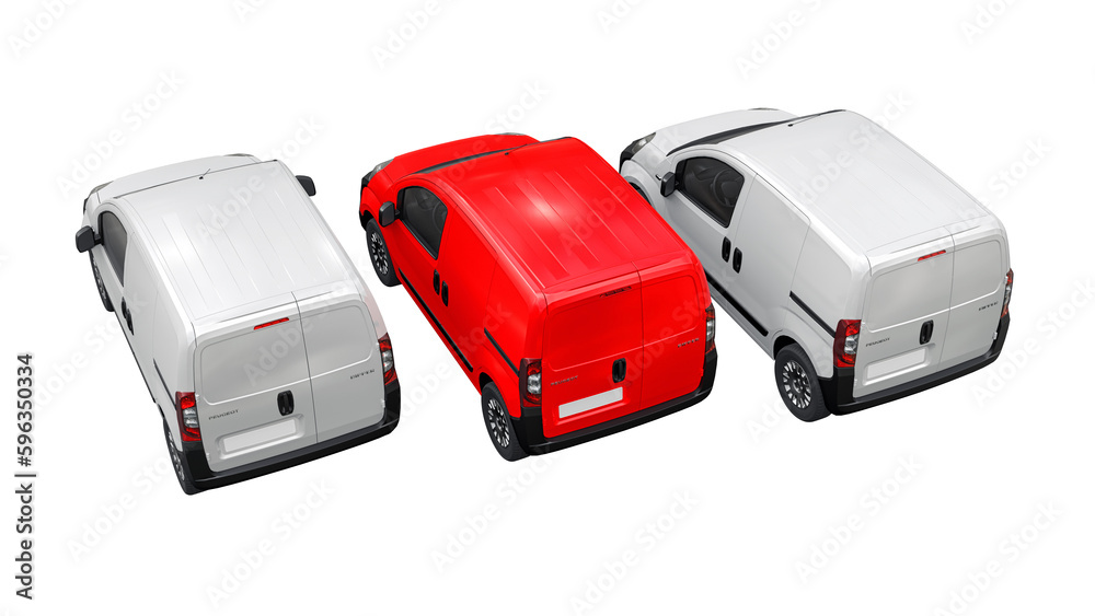 Paris, France. April 25, 2023. Peugeot Bipper. Three cars on a ...