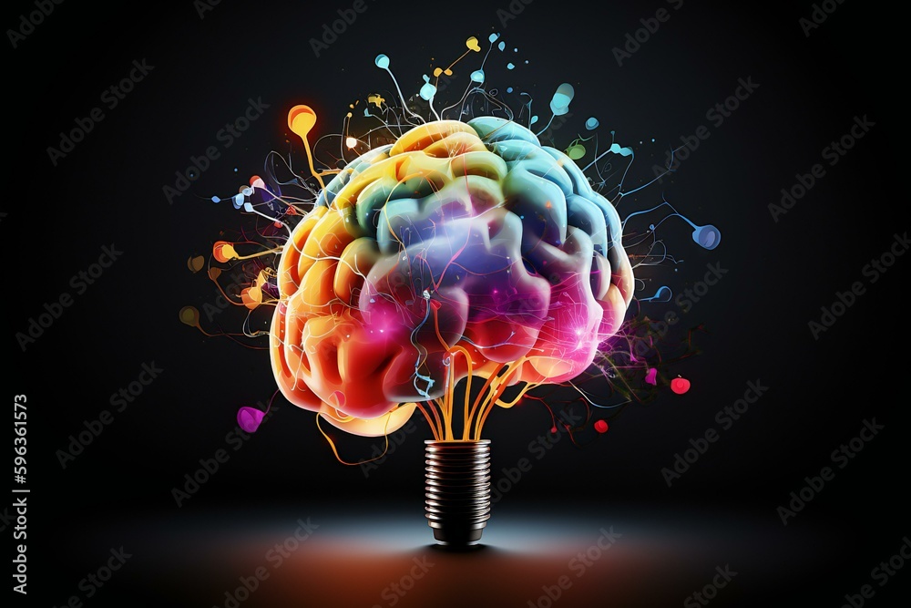 Human brain. Brains activity. Impulses of neurons, Thinking, Knowledge ...
