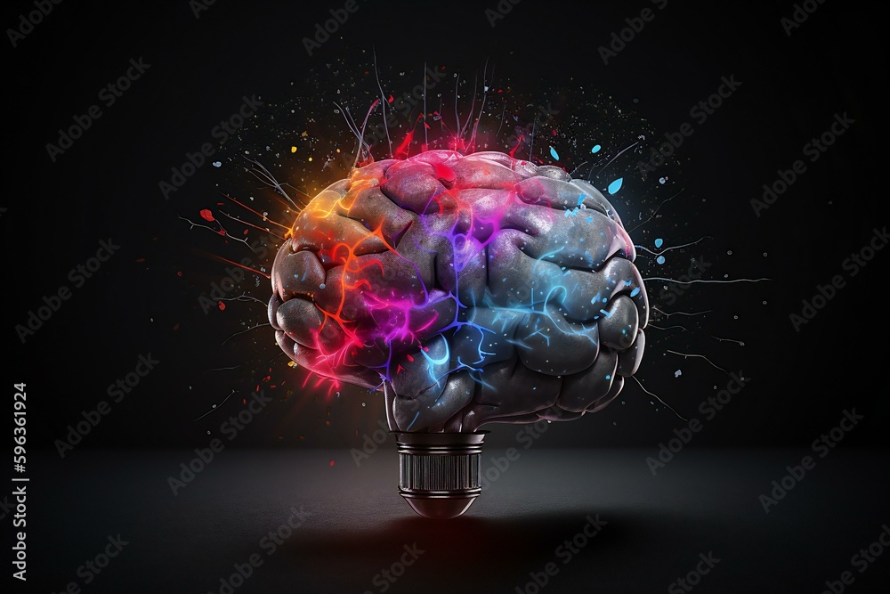 Human brain. Brains activity. Impulses of neurons, Thinking, Knowledge ...