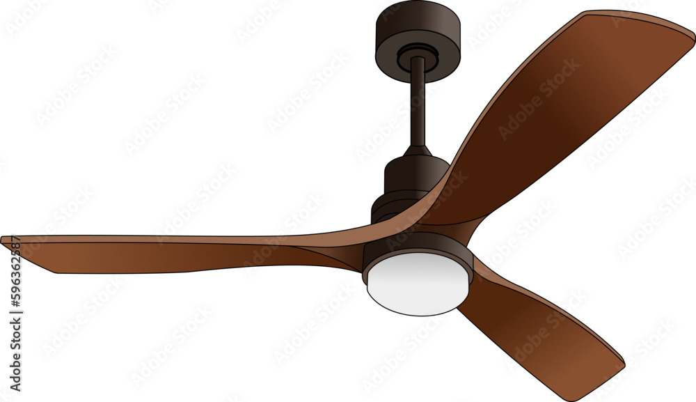 Poster Ceiling Fan with Light isolated vector illustrator artwork ...