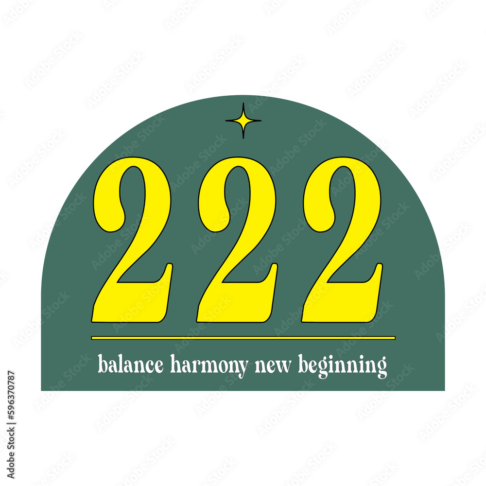 222 angel number good things come to you with retro groovy illustration ...