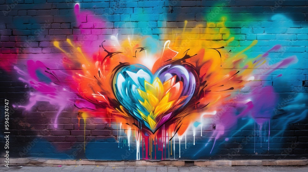 Heart Graffiti Art