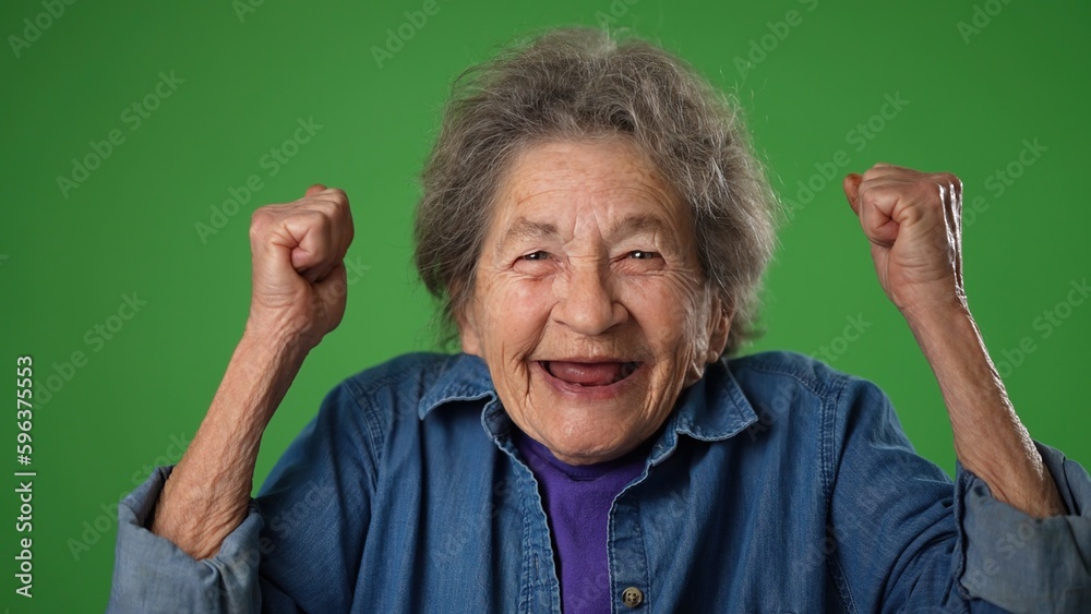 Closeup portrait of toothless elderly senior old woman with wrinkled ...