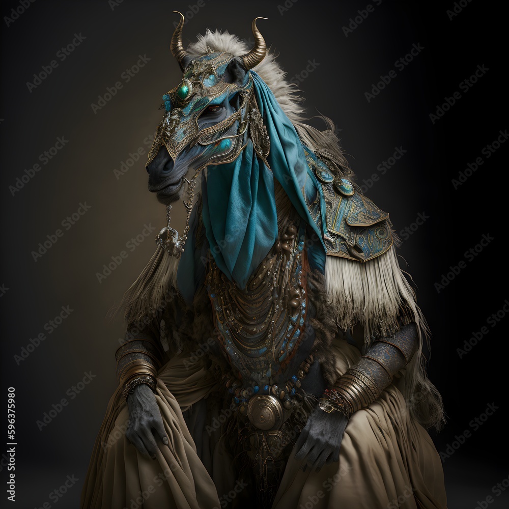full body portrait of Arabian fantasy monster arab style fantasy ...