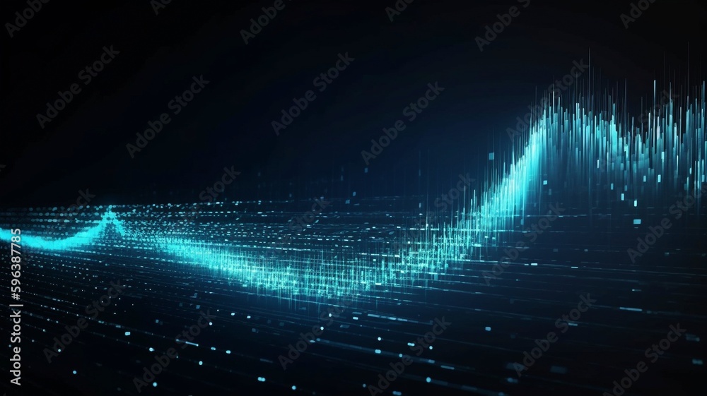futuristic 3D illustration of a data stream IT for data transfer. Big ...