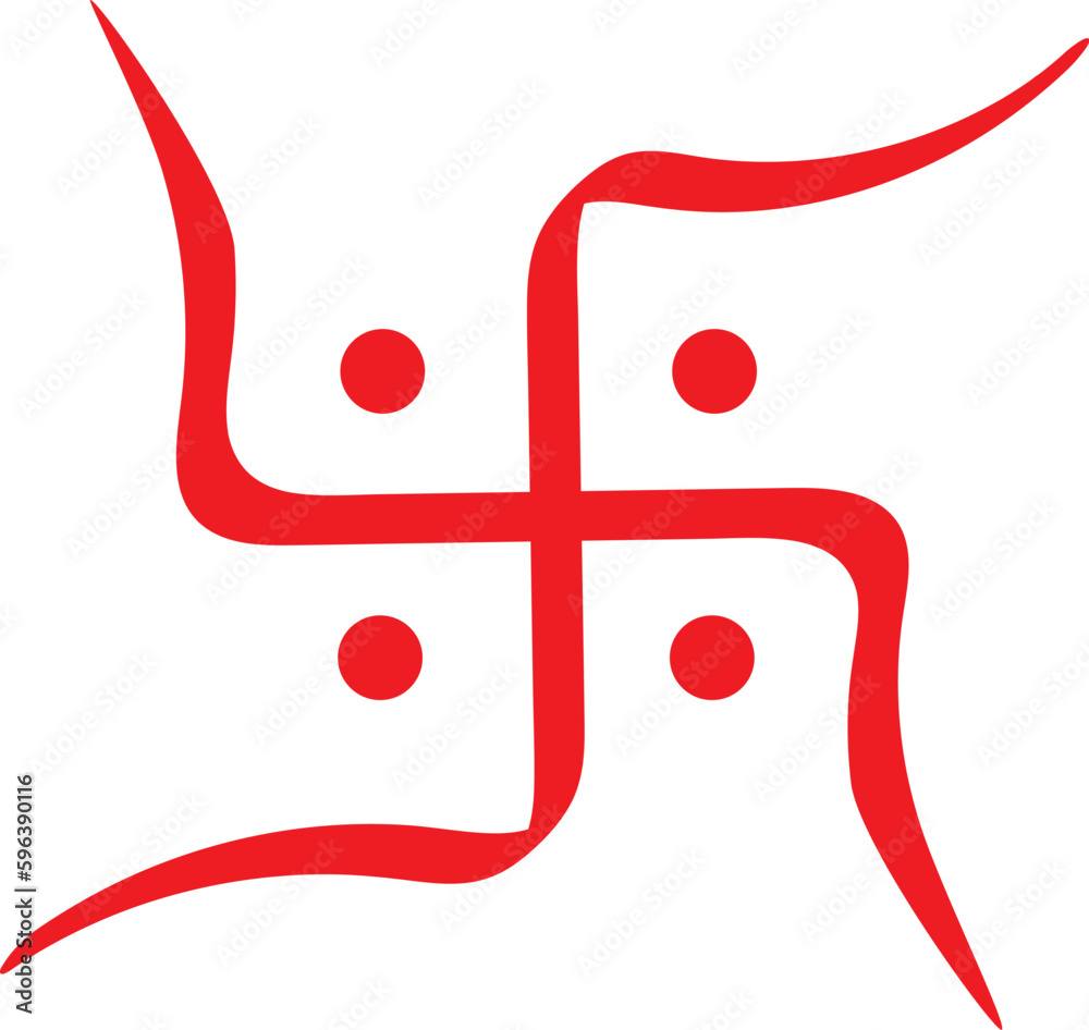 Red Swastik symbol. Spiritual Hinduism Indian Illustration. Symbol of ...