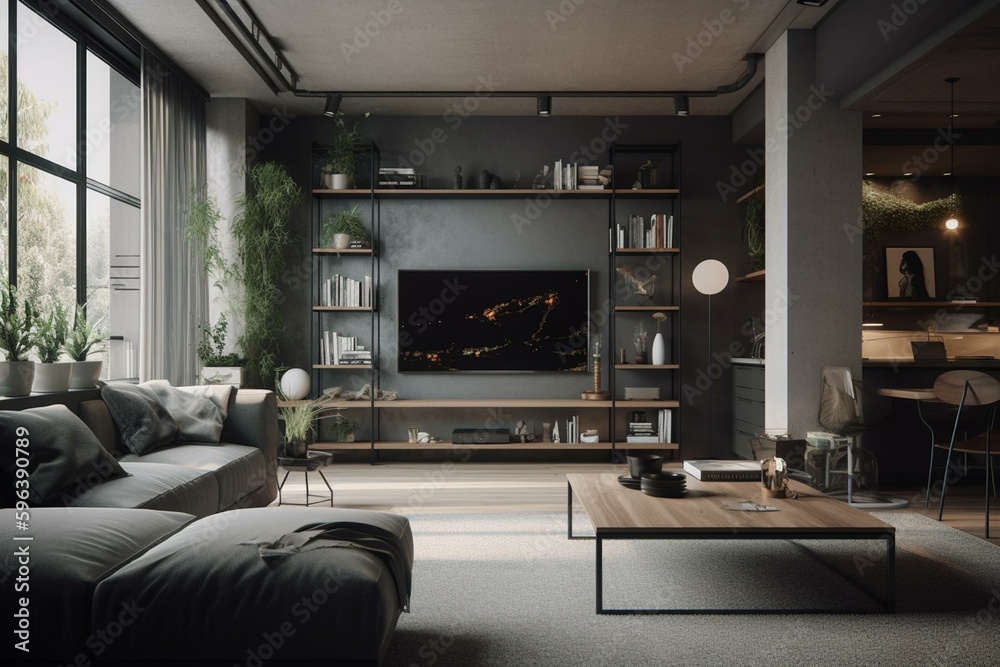 Modern living space that adapts latest ideas and trends. Generative AI ...