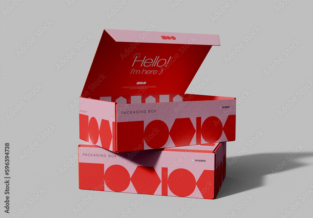 Stacked Boxes Mockup Stock Template | Adobe Stock